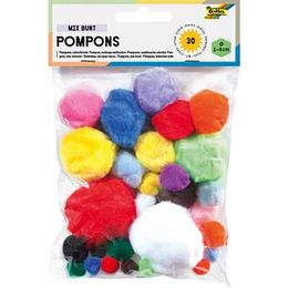 Folia Pompons mehrfarbig Mix Ø 1,0-5,0 cm