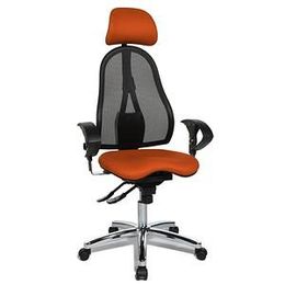 Topstar Bürostuhl Sitness 45, ST99U L54X Stoff orange, Gestell chrom