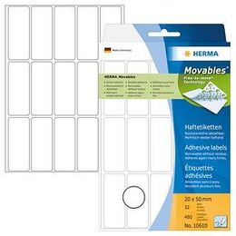 480 Herma Movables Etiketten 10610 weiß 20,0 x 50,0 mm