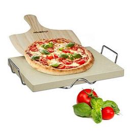 Relaxdays Pizzastein-Set beige