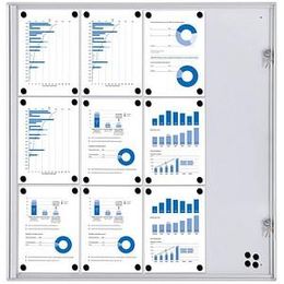 Showdown® Displays Showdown® Displays Schaukasten Economy XS silber 12x DIN A4