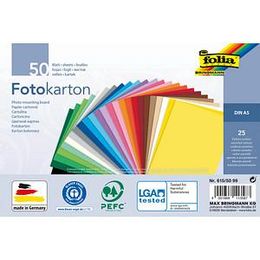 Folia Fotokarton farbsortiert 300 g/qm 50 Blatt