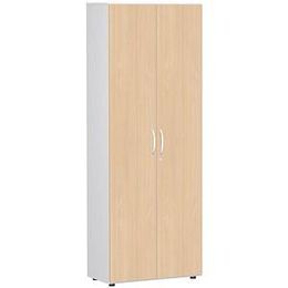 geramöbel geramöbel Aktenschrank Flex, S-386100-BW weiß, buche 5 Fachböden 80,0 x 42,0 x 216,0 cm