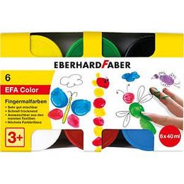 6 Eberhard Faber EFA Color Fingerfarben farbsortiert 6x 40,0 ml