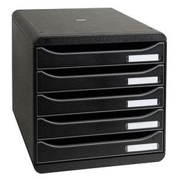 Exacompta Schubladenbox BIG-BOX PLUS schwarz 309714D, DIN A4 mit 5 Schubladen