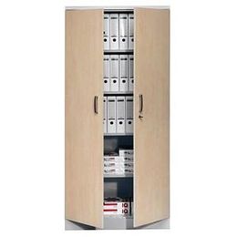 Gürkan Gürkan Stahlschrank 100112 lichtgrau, ahorn 92,0 x 42,0 x 195,0 cm, aufgebaut