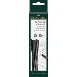 Faber-Castell Natural Charcoal Zeichenkohle schwarz, 12 St.