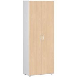 geramöbel geramöbel Aktenschrank Flex, S-386002-BW weiß, buche 5 Fachböden 80,0 x 42,0 x 216,0 cm