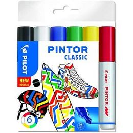 Pi.lot PILOT PINTOR Classic Kreativmarker farbsortiert 4,0 - 12,0 mm, 6 St.