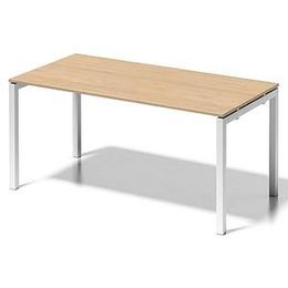 Bisley Cito Schreibtisch ahorn, verkehrsweiß rechteckig, 4-Fuß-Gestell weiß 160,0 x 80,0 cm