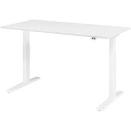 Hammerbacher XMKA16 elektrisch höhenverstellbarer Schreibtisch weiß rechteckig, C-Fuß-Gestell weiß 160,0 x 80,0 cm