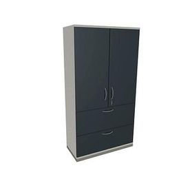 FM Aktenschrank Sidney, 4260429769872 weiß, lavagrau 2 Fachböden 100,0 x 44,2 x 186,9 cm