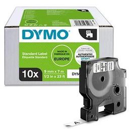 10 Dymo Schriftbänder D1 41913 2093096, 9 mm schwarz auf weiß