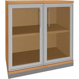 FM Aktenschrank Oldenburg, 4260429767946 buche, Acrylglas klar 2 Fachböden 80,0 x 44,2 x 78,1 cm