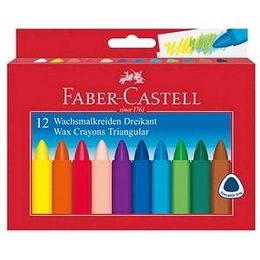 Faber-Castell Triangular Wachsmalstifte farbsortiert, 12 St.