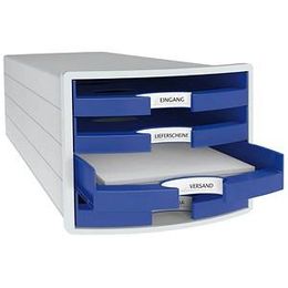HAN Schubladenbox Impuls blau 1013-14, DIN C4 mit 4 Schubladen