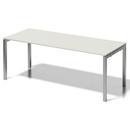 Bisley Cito Schreibtisch grauweiß, silber rechteckig, 4-Fuß-Gestell silber 200,0 x 80,0 cm