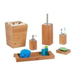 Relaxdays Badaccessoires-Set braun