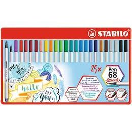 Stabilo Pen 68 brush Brush-Pens farbsortiert, 25 St.