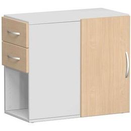 geramöbel geramöbel Flex Standcontainer lichtgrau, buche 2 Auszüge 80,0 x 42,0 x 72,0 cm