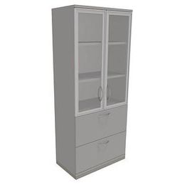 FM Aktenschrank Sidney, 4260267328668 lichtgrau 2 Fachböden 80,0 x 44,2 x 186,9 cm