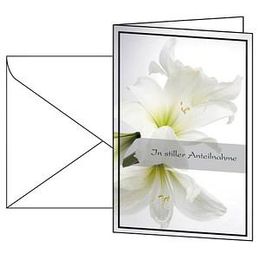 10 Sigel Trauerkarten weiße Amaryllis DIN A6