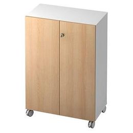 Hammerbacher Aktenschrank Profi, V238T3RA/W/E/SG weiß, eiche 2 Fachböden 80,0 x 42,0 x 117,2 cm