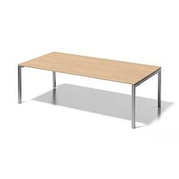 Bisley Konferenztisch Cito ahorn, silber rechteckig, 4-Fuß-Gestell silber, 240,0 x 120,0 x 74,0 cm