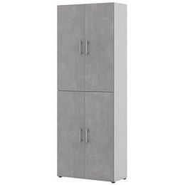 Röhr-Bush röhr Aktenschrank direct.office, 859B651000 beton, weiß 5 Fachböden 80,0 x 33,5 x 212,5 cm