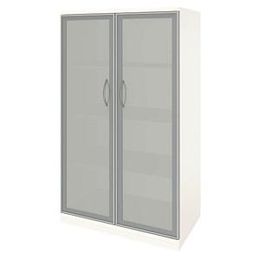 FM Aktenschrank Sidney, 4260672331741 weiß, Acrylglas satiniert 3 Fachböden 80,0 x 44,2 x 151,7 cm