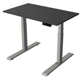 Kerkmann Move 2 elektrisch höhenverstellbarer Schreibtisch anthrazit rechteckig, T-Fuß-Gestell silber 100,0 x 60,0 cm