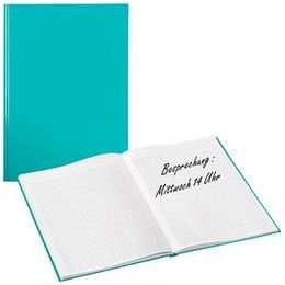 Leitz Notizbuch WOW DIN A4 kariert, eisblau-metallic Hardcover 160 Seiten