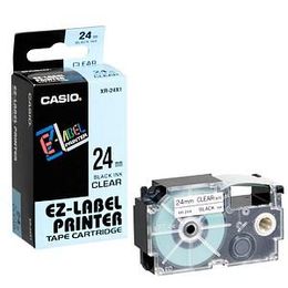 Casio Schriftband XR-24X XR-24X1, 24 mm schwarz auf transparent