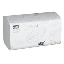 Tork Papierhandtücher 100278 H3 Premium Extra Soft Zick-Zack-Falzung 2-lagig 3.000 Tücher