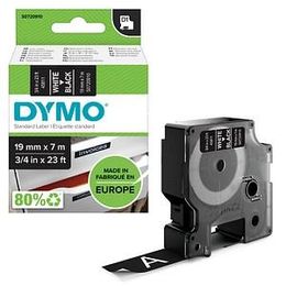 Dymo Schriftband D1 45811 S0720910, 19 mm weiß auf schwarz