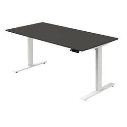 Kerkmann Move 3 elektrisch höhenverstellbarer Schreibtisch anthrazit rechteckig, T-Fuß-Gestell weiß 160,0 x 80,0 cm