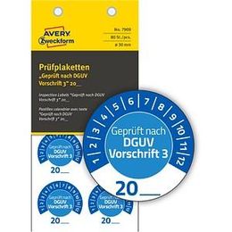 80 Avery Zweckform Prüfplaketten 7909 blau 30,0 x 30,0 mm