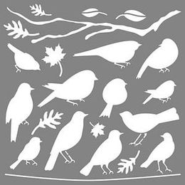 Rayher Dekor-Schablone Vögel grau