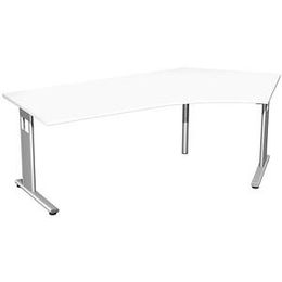 geramöbel geramöbel Flex Schreibtisch weiß L-Form, C-Fuß-Gestell silber 216,6 x 113,0 cm