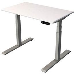 Kerkmann Smart office elektrisch höhenverstellbarer Schreibtisch weiß rechteckig, T-Fuß-Gestell silber 100,0 x 60,0 cm