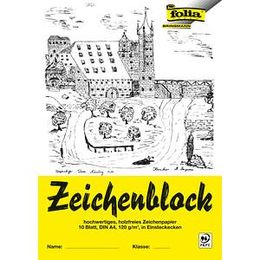 10 Folia Zeichenblock mit Leinenecken DIN A4