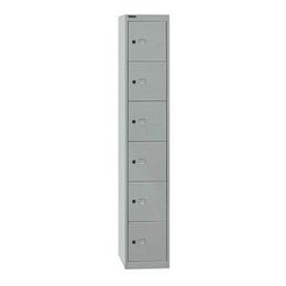 Bisley Schließfachschrank silber CLK126355, 6 Schließfächer 30,5 x 30,5 x 180,2 cm