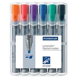 Staedtler Lumocolor Flipchart-Marker farbsortiert 2,0 - 5,0 mm, 6 St.