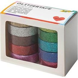 Folia Glitter Tape Deko-Klebeband glänzend 15,0 mm x 5,0 m 10 Rollen