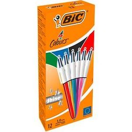 BIC 4-Farben-Kugelschreiber 4 Colours Shine farbsortiert Schreibfarbe farbsortiert, 12 St.