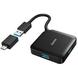 Hama USB-Hub 4-fach schwarz