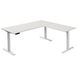 Kerkmann Move 3 elektrisch höhenverstellbarer Schreibtisch weiß L-Form, T-Fuß-Gestell weiß 180,0 x 80,0 cm