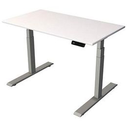 Kerkmann Smart office elektrisch höhenverstellbarer Schreibtisch weiß rechteckig, T-Fuß-Gestell silber 120,0 x 65,0 cm