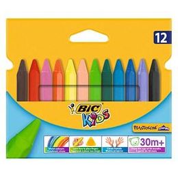 BIC Plastidecor Triangle Wachsmalstifte farbsortiert, 12 St.