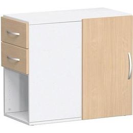 geramöbel geramöbel Flex Standcontainer weiß, buche 2 Auszüge 80,0 x 42,0 x 72,0 cm
